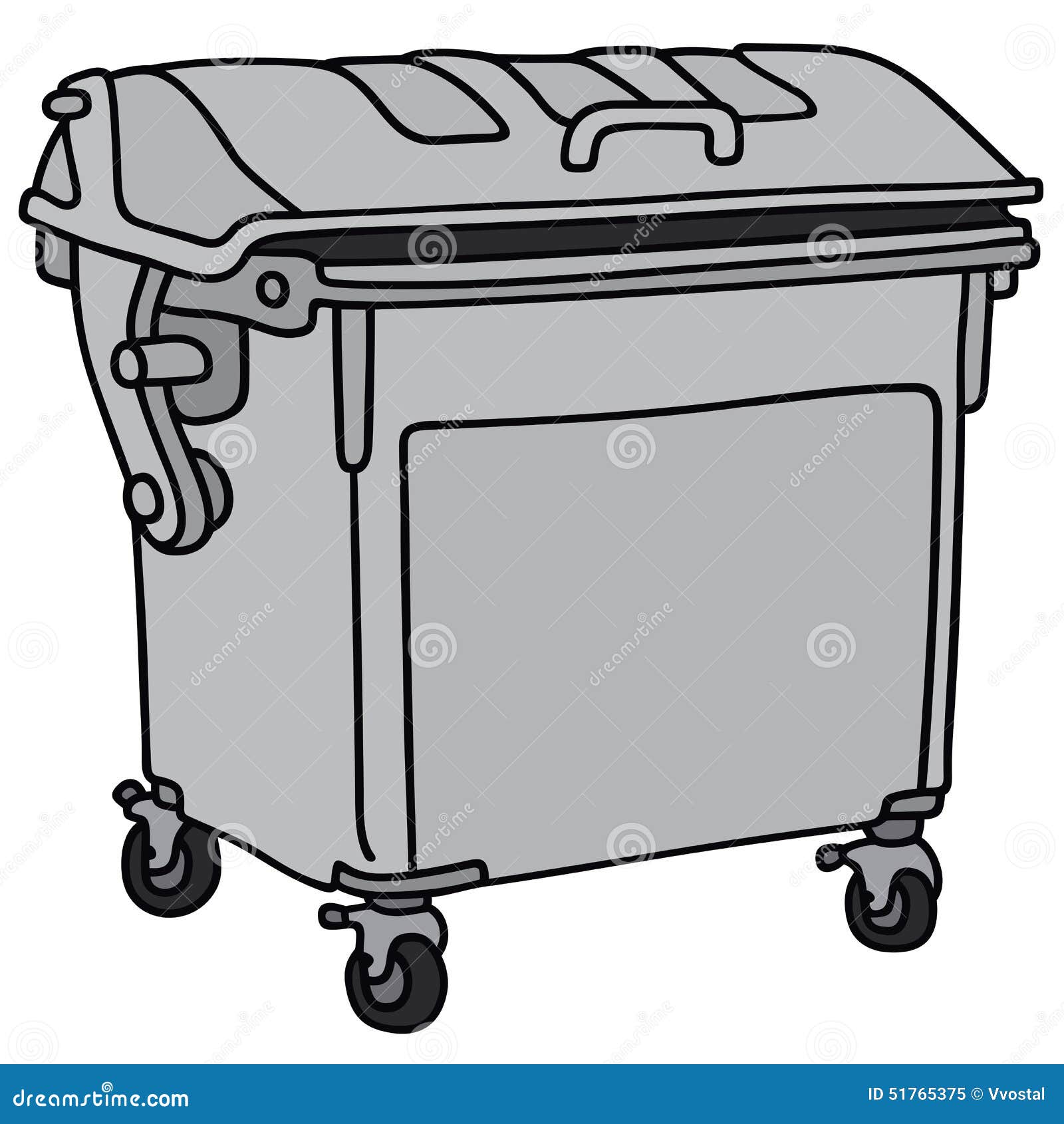 Metal garbage container stock vector. Illustration of lifter - 51765375