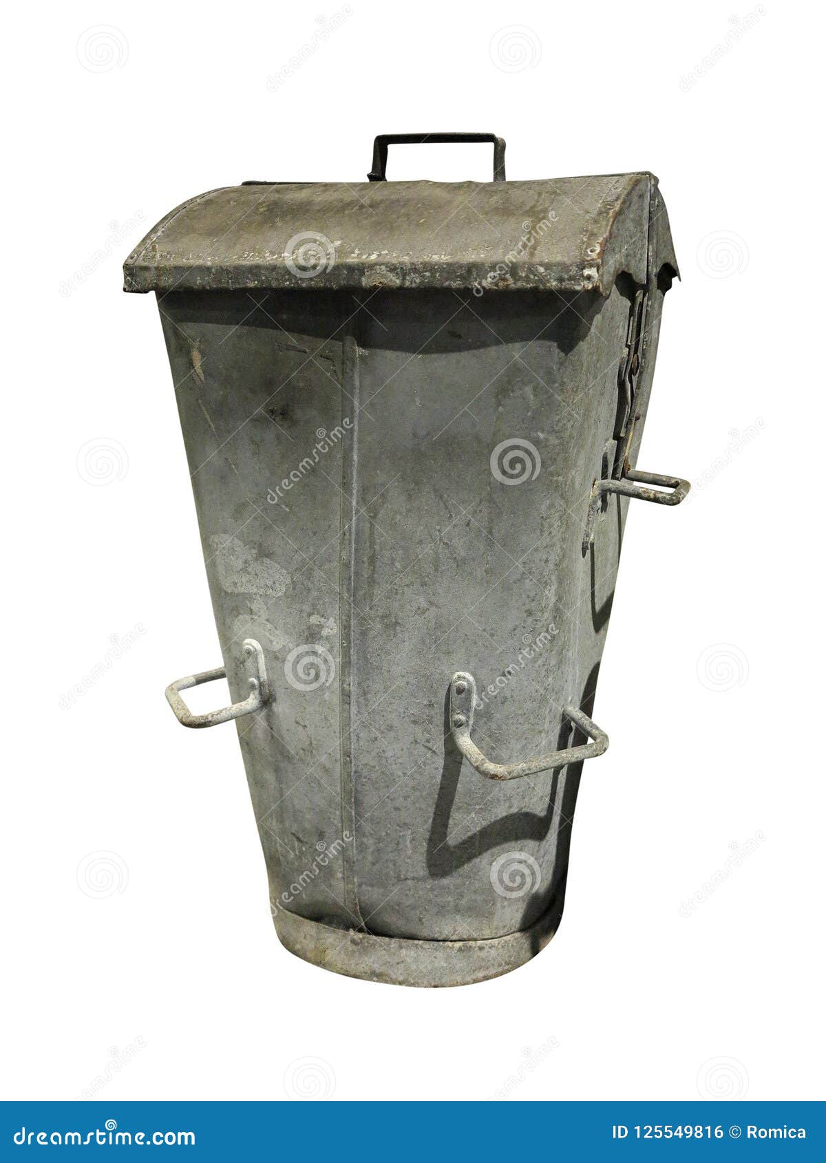 Metal Garbage Container Trash Can Isolated on White Background Stock ...