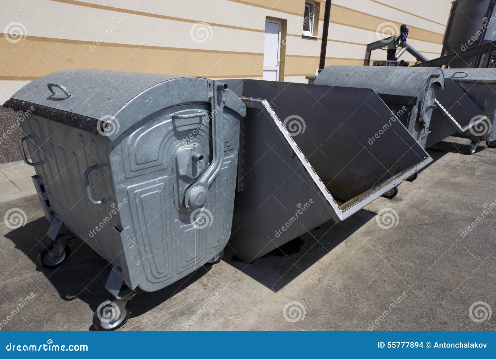 Metal Garbage Containers stock photo. Image of environment - 55777894