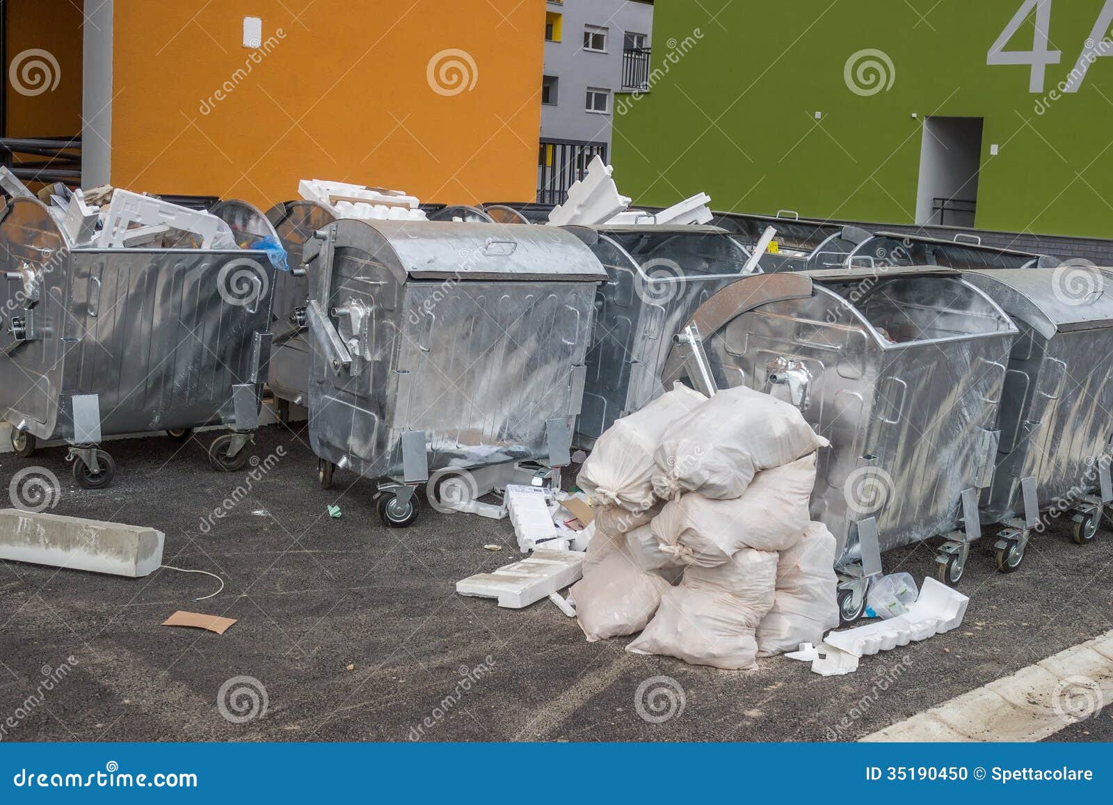 Metal Garbage Trash Containers Stock Photo - Image of concepts ...