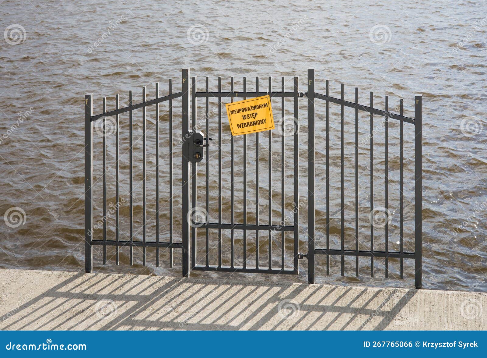 Metal Gate at the Bank of a River Stock Photo - Image of ornamental ...