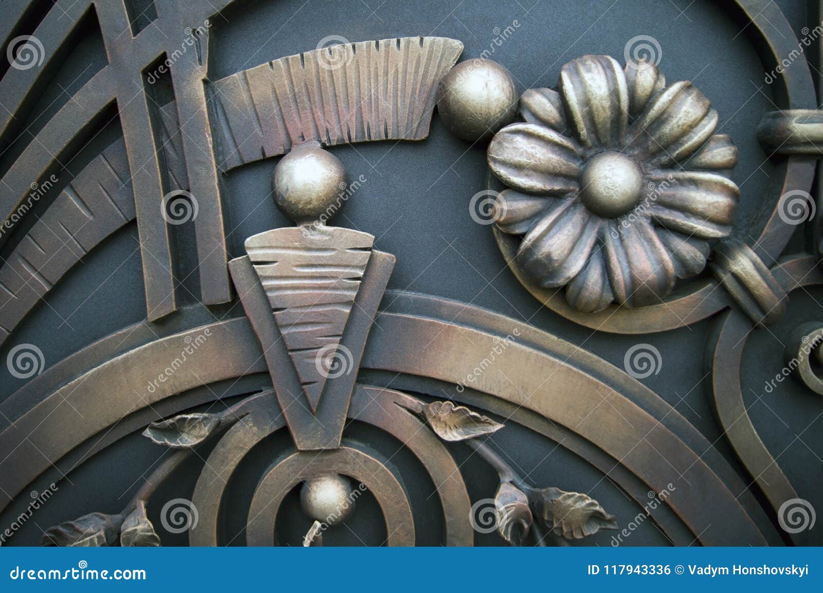 Metal Gate with a Beautiful Hand Forge Work Stock Photo - Image of ...