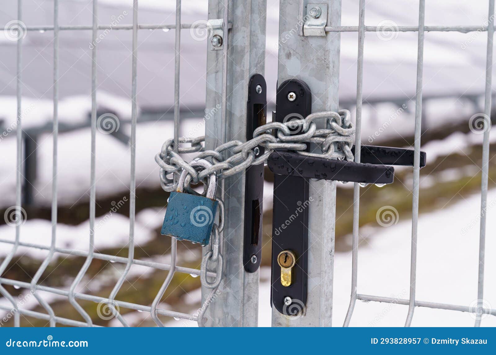 Metal Gate Closed with a Chain To the Castle Stock Image - Image of ...