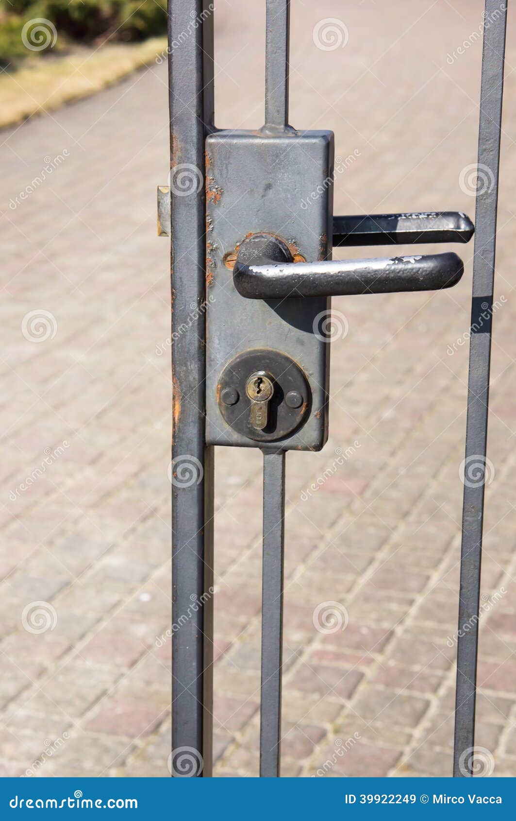 Metal gate stock image. Image of safety, keyhole, metal - 39922249