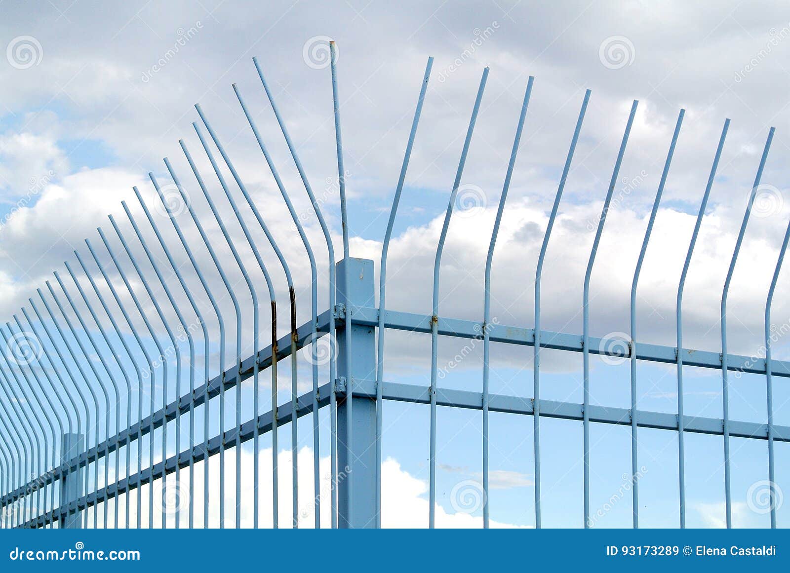 Metal Gate with Sky in the Background Stock Image - Image of detail ...