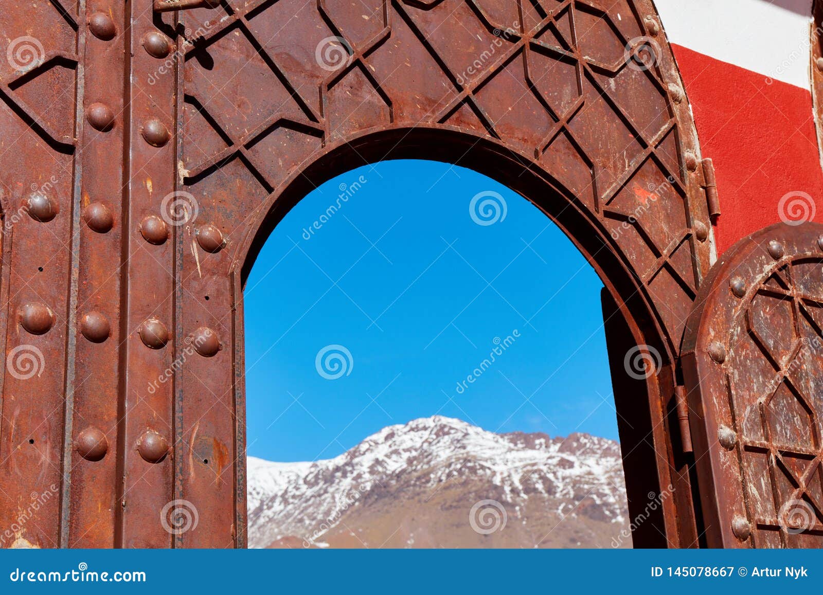 Metal Gate Traditionally Decorated in the Moroccan Style Stock Image ...