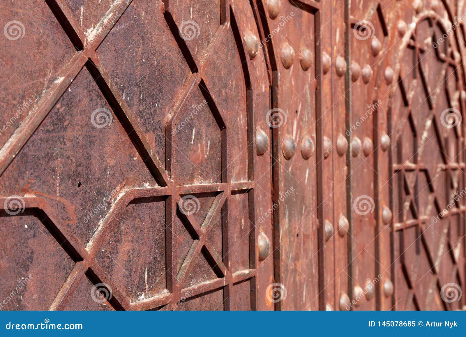 Metal Gate Traditionally Decorated in the Moroccan Style Stock Image ...