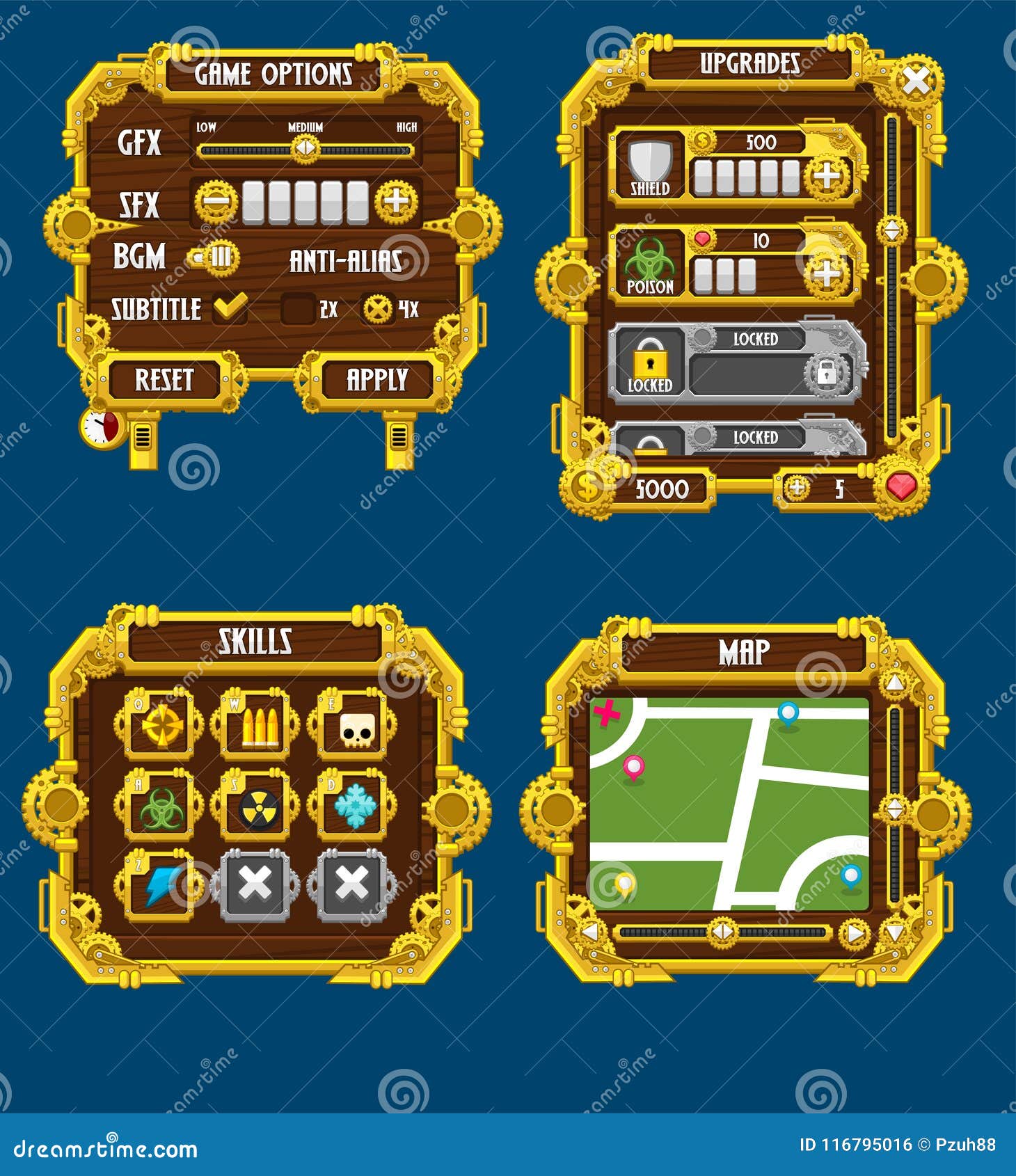 Metal Gear Game GUI Set stock vector. Illustration of pack - 116795016