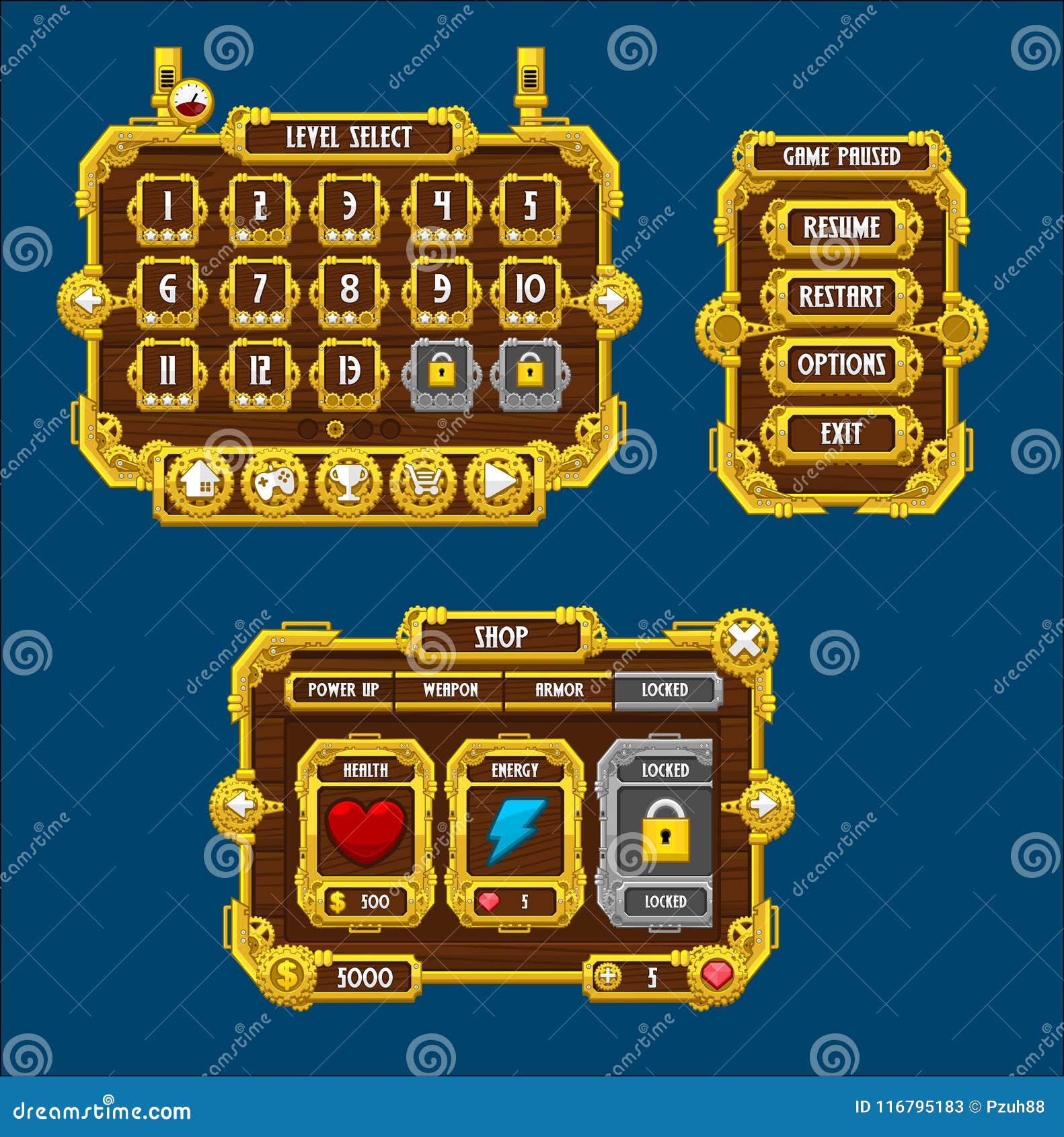 Metal Gear Game GUI Set stock vector. Illustration of machinery - 116795183