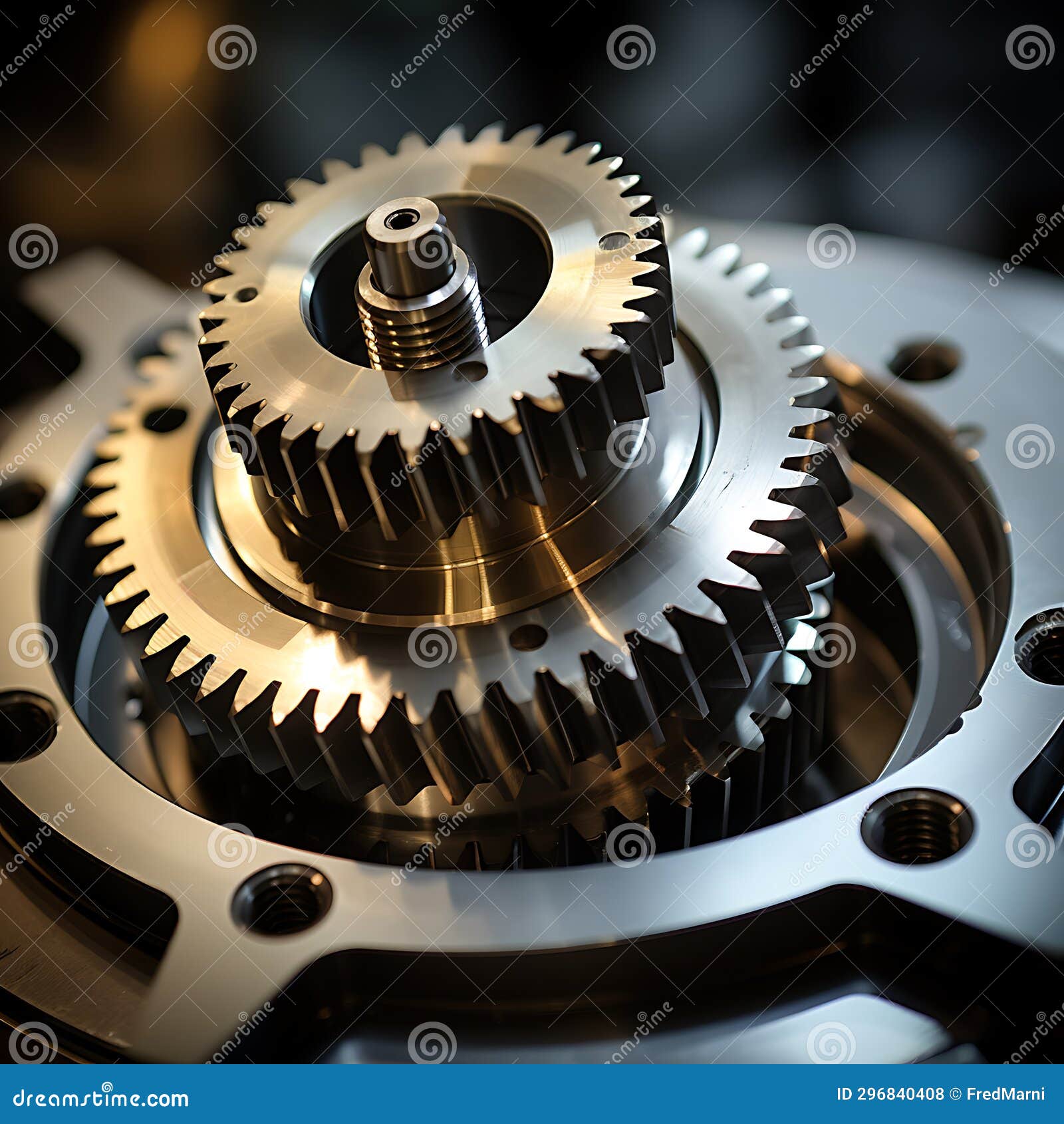 A metal gear with a nut stock illustration. Illustration of precision ...