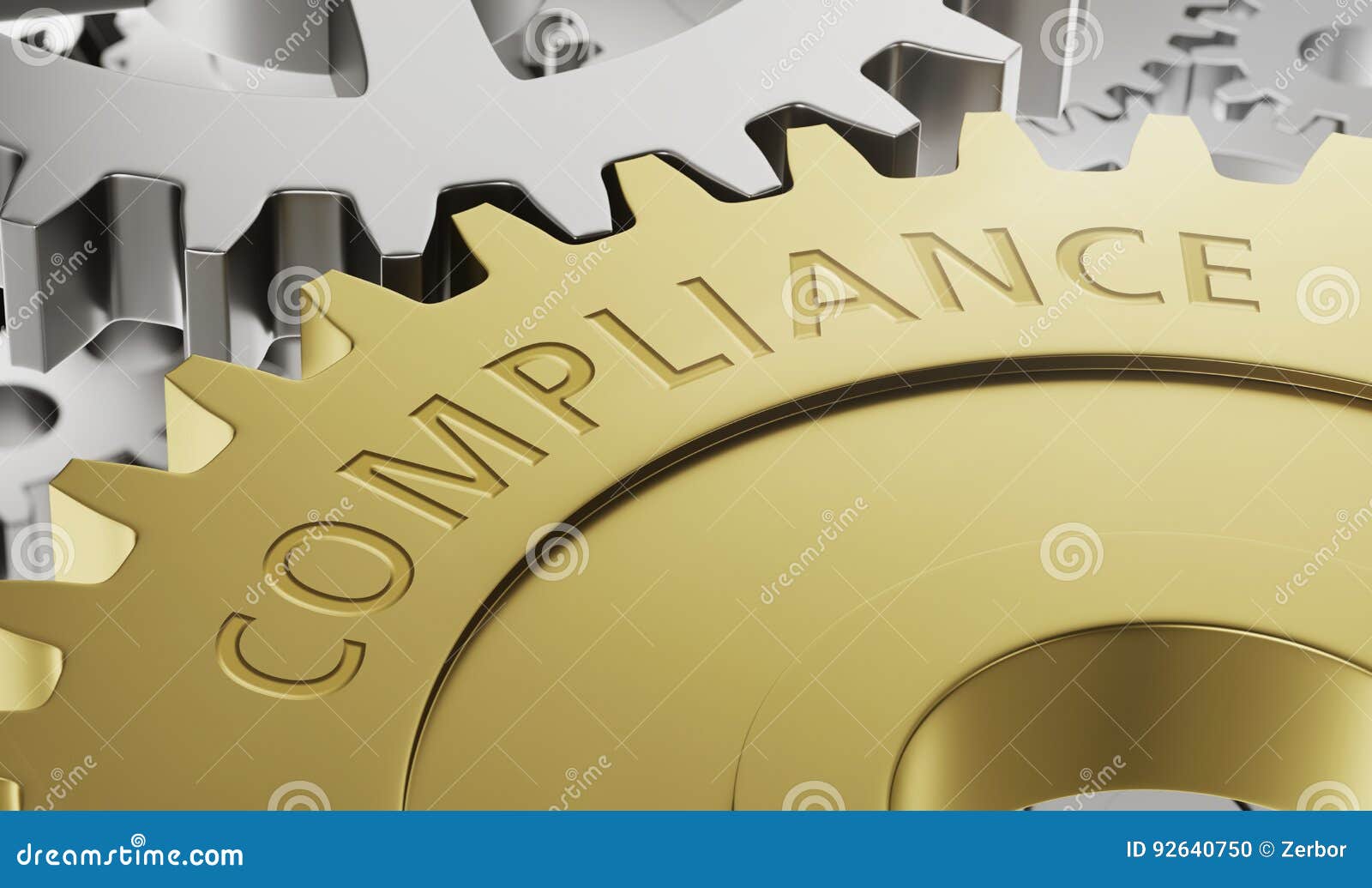 Metal Gear Wheels with the Engraving Compliance Stock Illustration ...