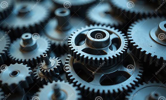 Metal Gears Interlocking Cogs Mechanical Engineering Precision ...