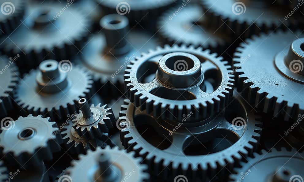 Metal Gears Interlocking Cogs Mechanical Engineering Precision ...