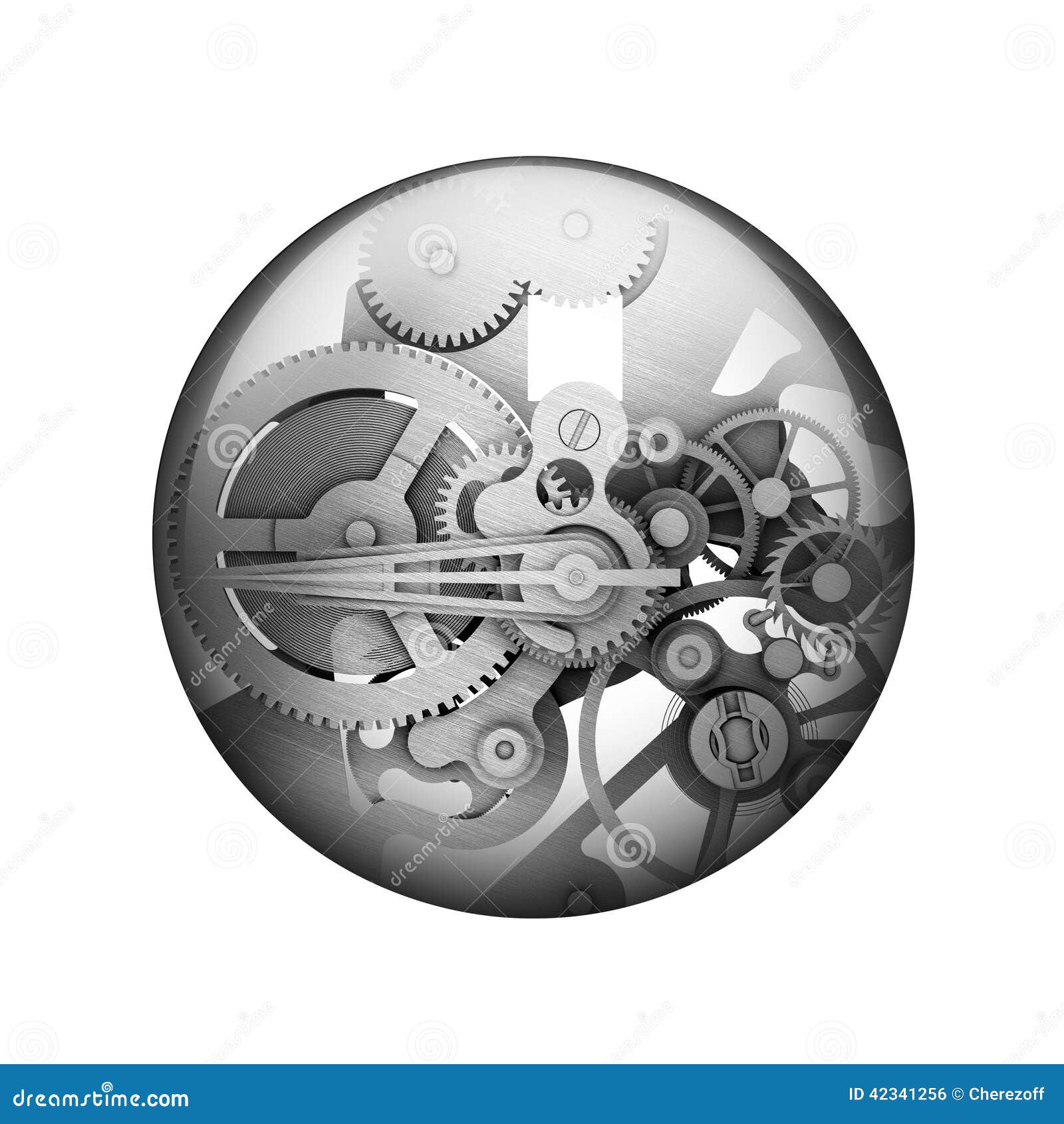 Metal Gears. Spherical Glossy Button Stock Illustration - Illustration ...