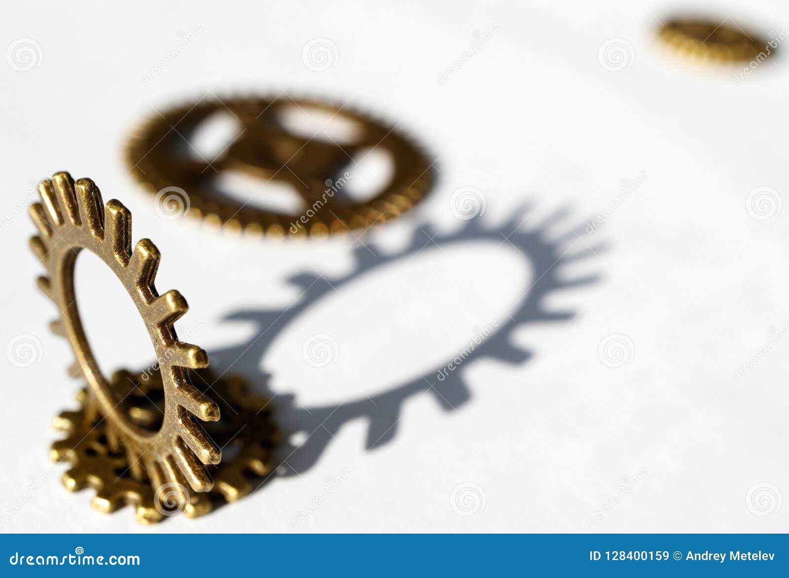 Metal Gears on White Background with Falling Shadow, Two Gears Stock ...