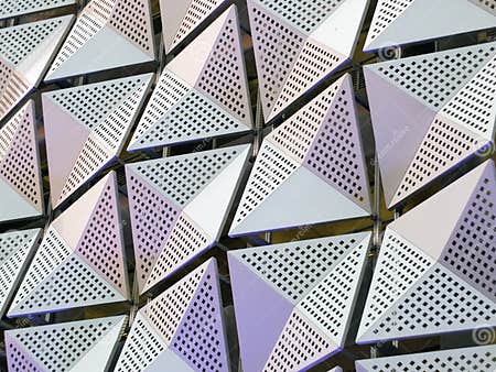 Metal Geometric Cladding on a Modern Building Stock Photo - Image of ...