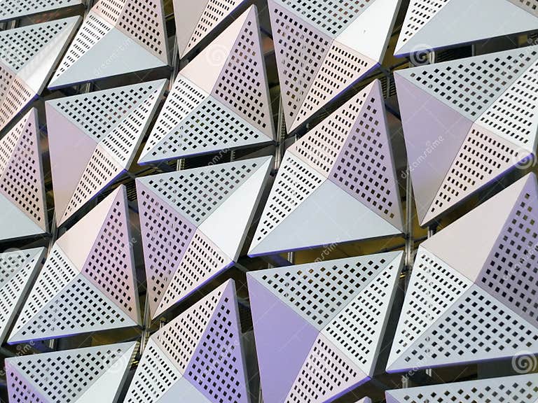Metal Geometric Cladding on a Modern Building Stock Photo - Image of ...