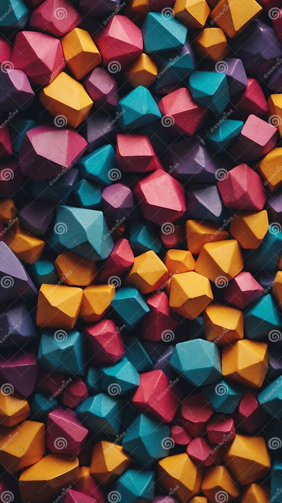 Metal Geometric Solid Wide Panoramic Polygonal Wallpaper. Stock ...