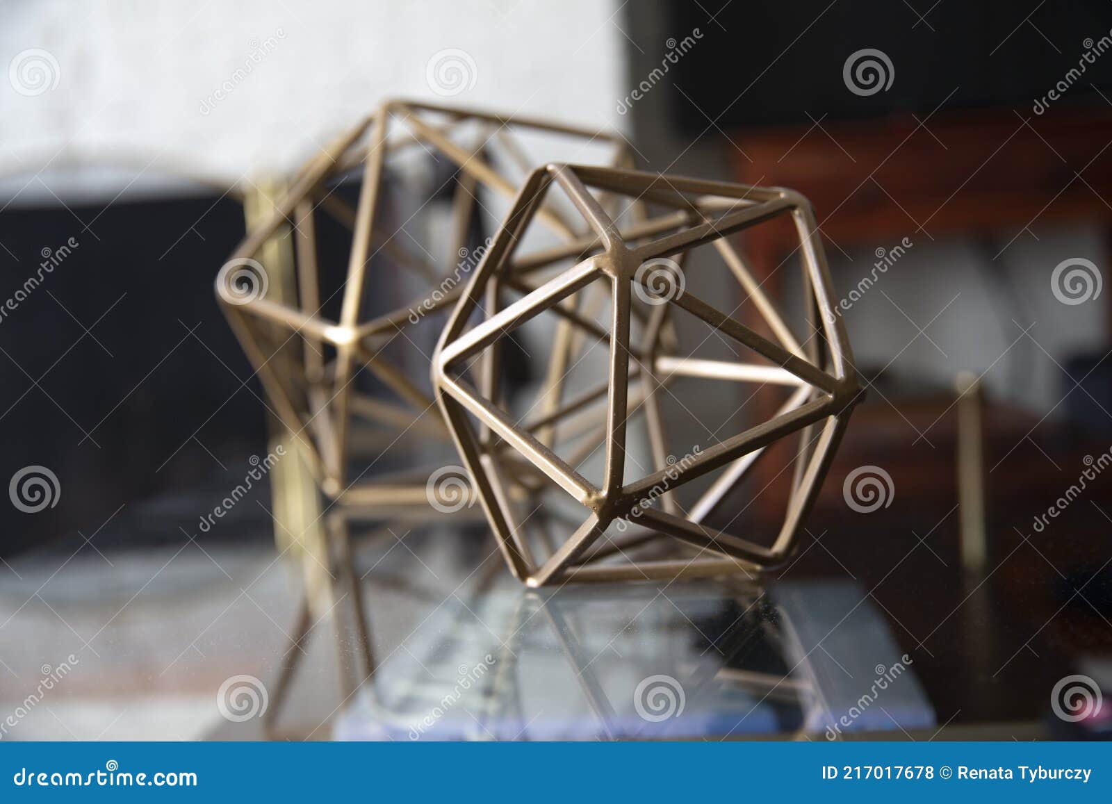 Metal Geometric Tabletop Home Decoration. Polyhedron Shape Decorative ...