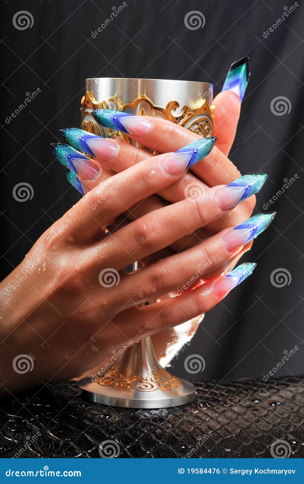 Metal Glass in Female Hands Stock Photo - Image of people, refreshment ...