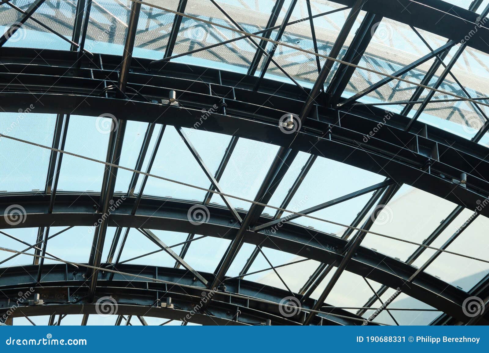 Metal and Glass Structures of the Clerestory Ceiling Stock Image ...