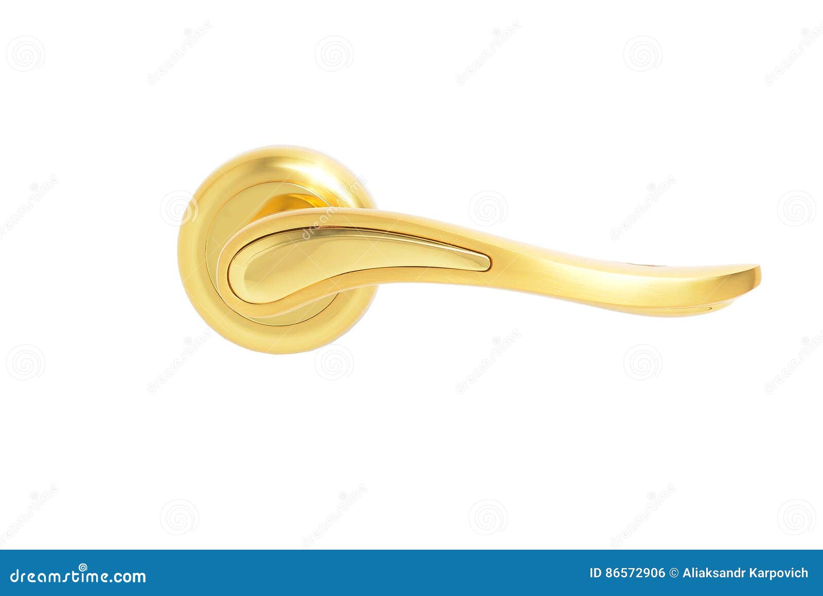 Metal Gold Door Handle Isolated on White Background Stock Photo - Image ...