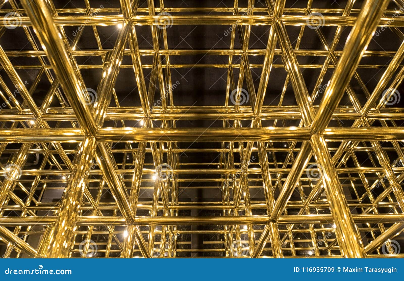 Gold Grid on a Black Background Stock Image - Image of background ...