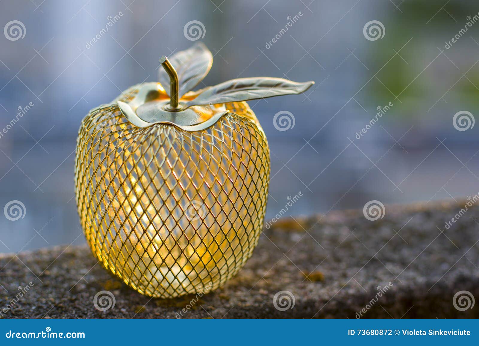 Metal golden apple stock photo. Image of backgrond, object - 73680872