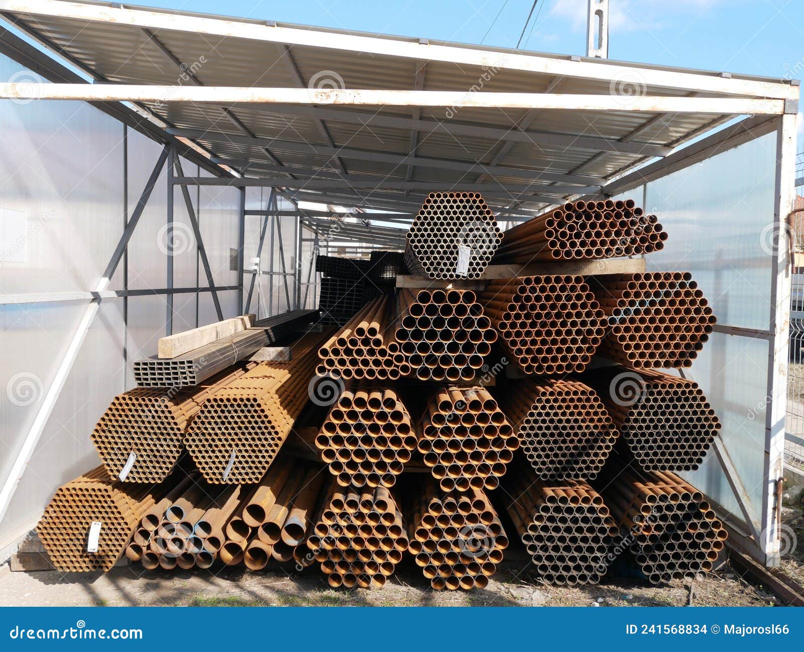 Metal Goods at the Yard of the Shop Stock Photo - Image of sale, group ...