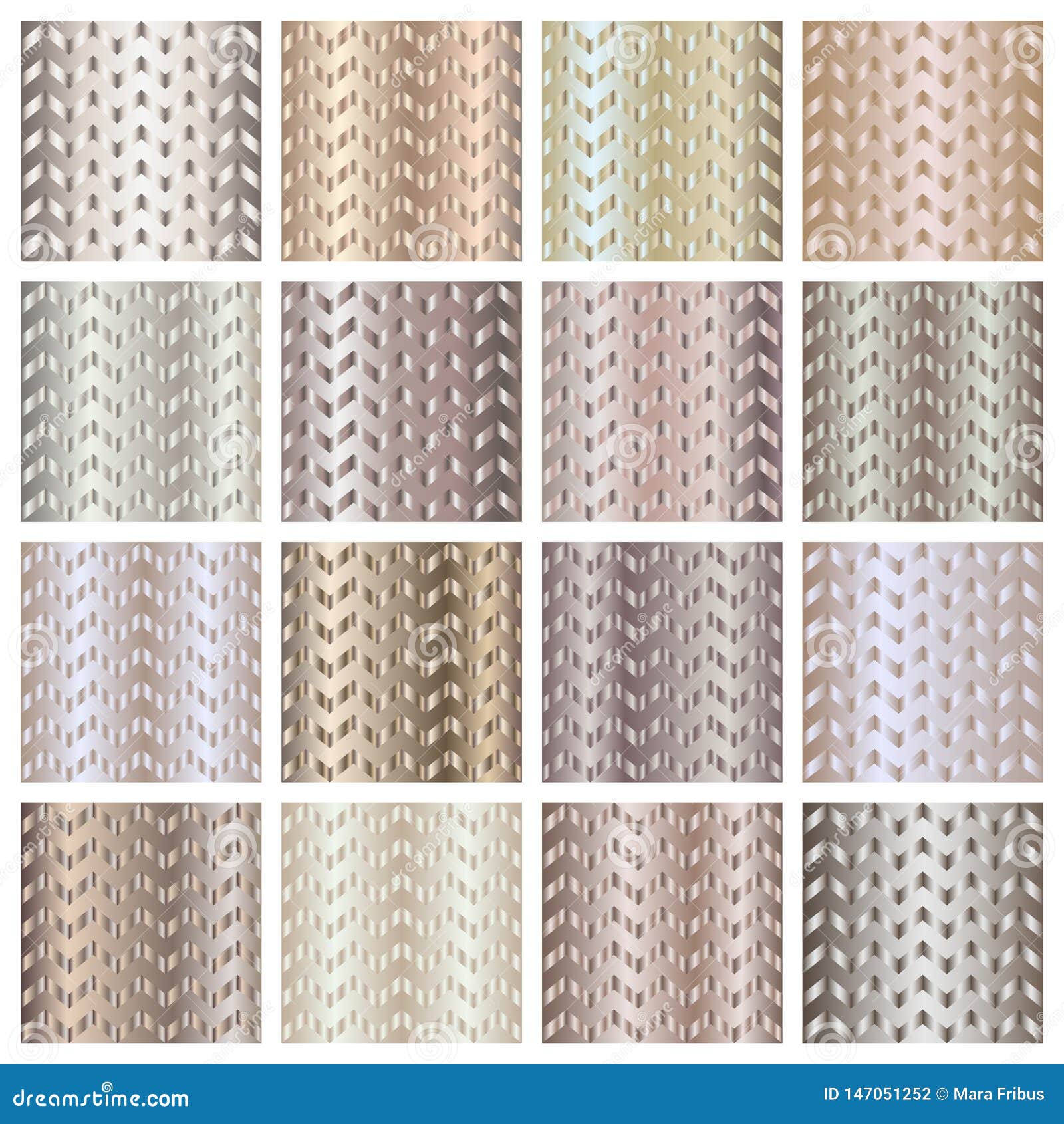 Metal Gradient Chevron Pattern Backgrounds Set Stock Vector ...