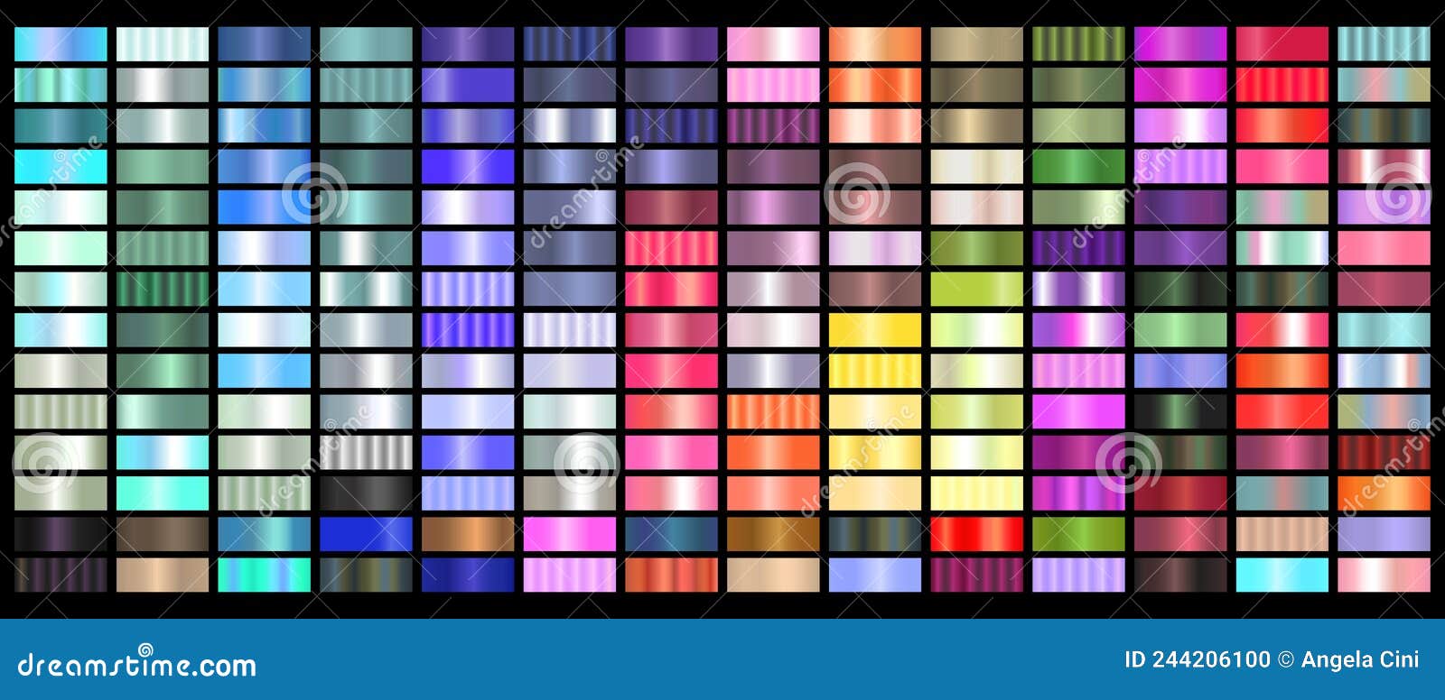 Set Of Gradient Collection With Color Guide. Royalty-Free Stock Image ...