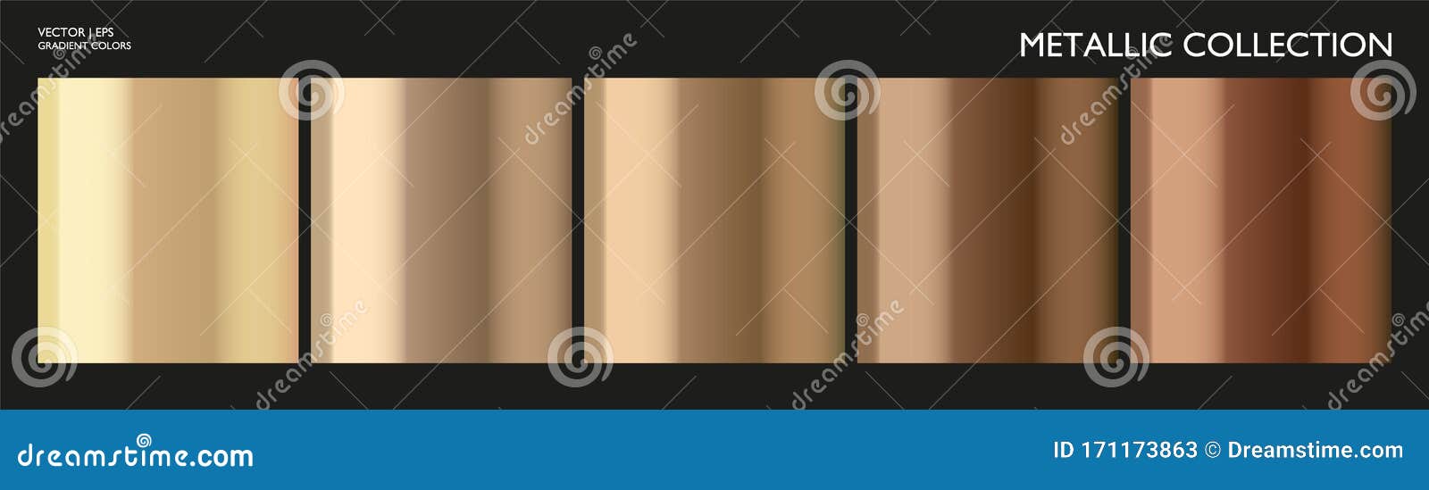 Metal Gradient Color Set. Chrome Texture Surface Background Template ...