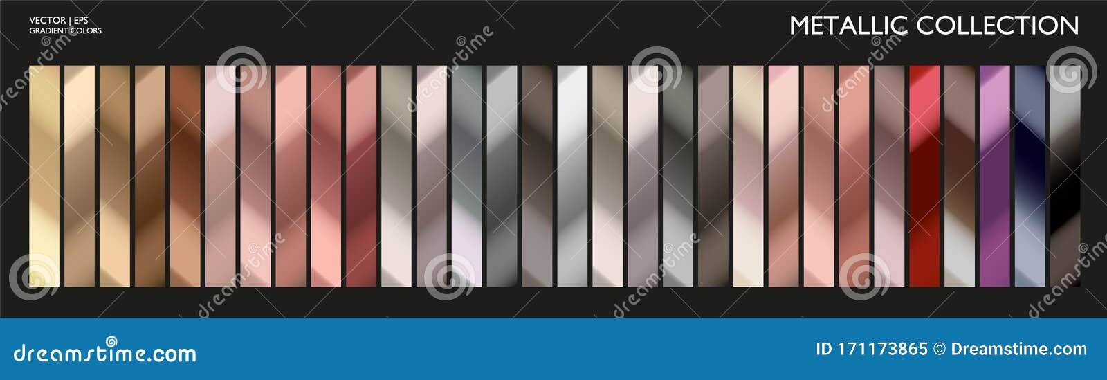 Metal Gradient Color Set. Chrome Texture Surface Background Template ...