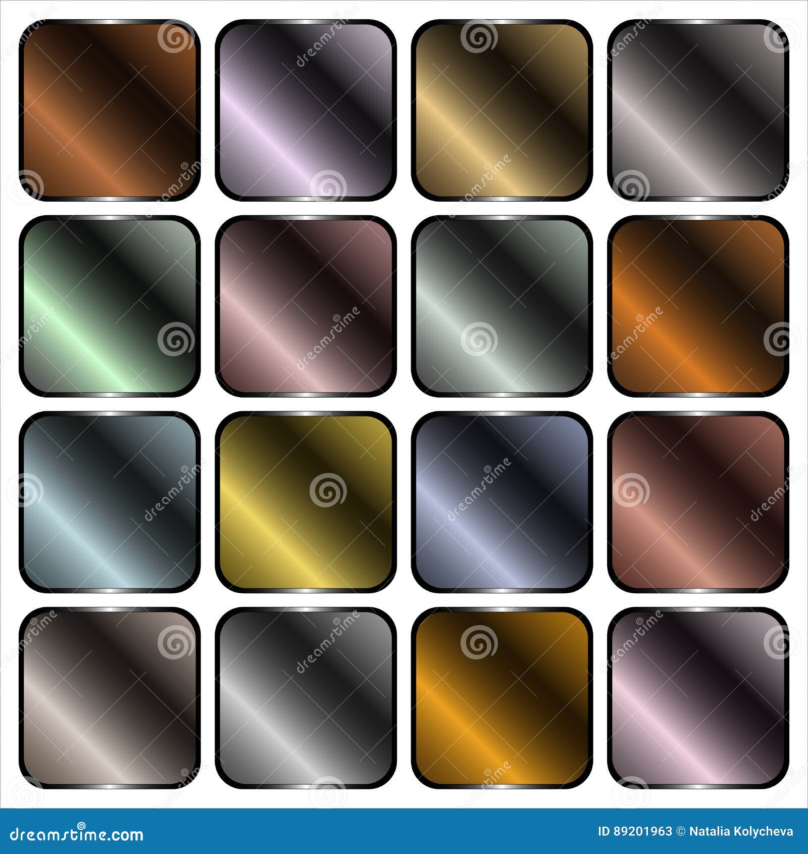 Metal gradients stock vector. Illustration of background - 89201963