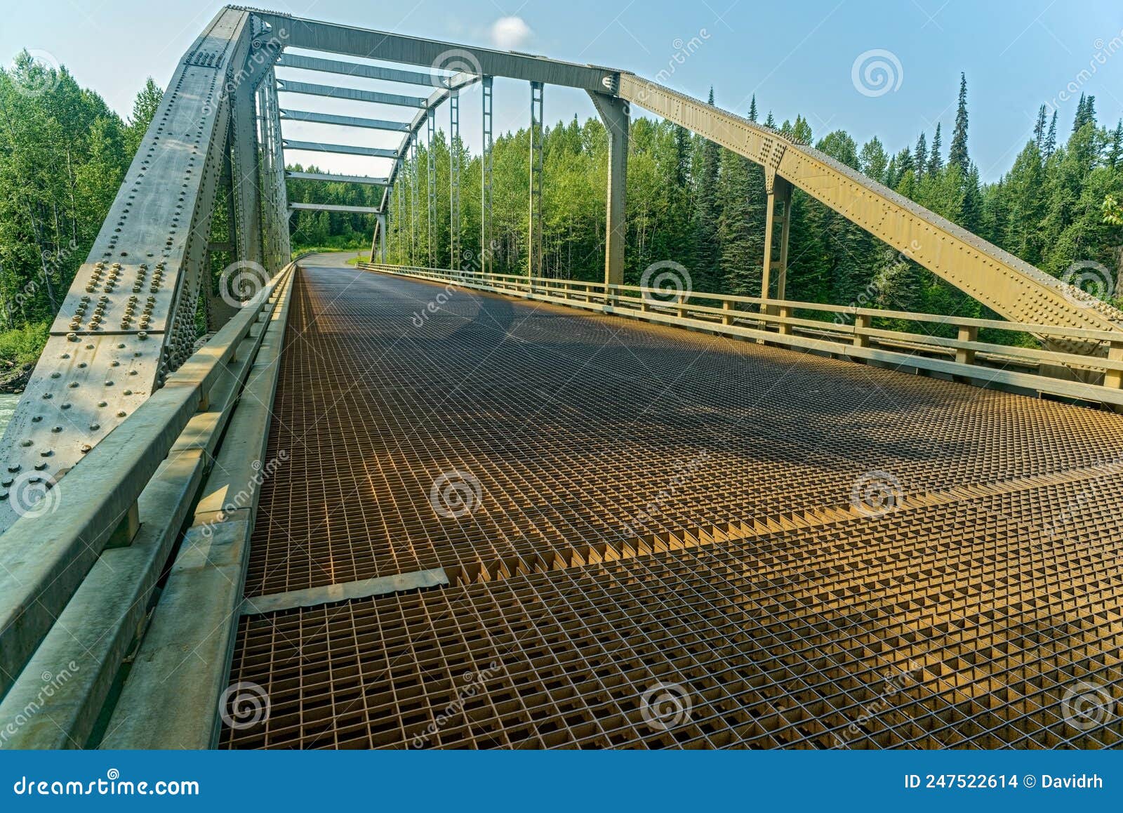 The Metal Grate Surface of the Bell River Bridge #1 in British Columbia ...