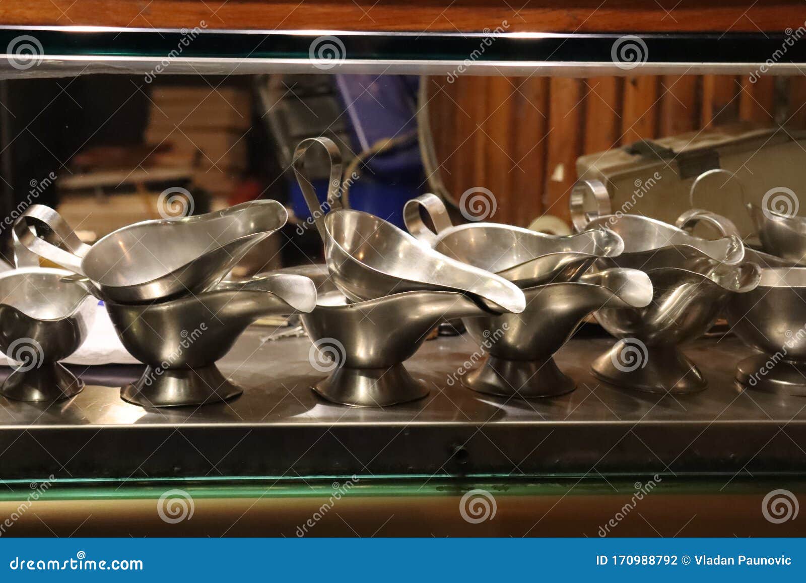 Metal gravy containers stock photo. Image of manufacturing - 170988792
