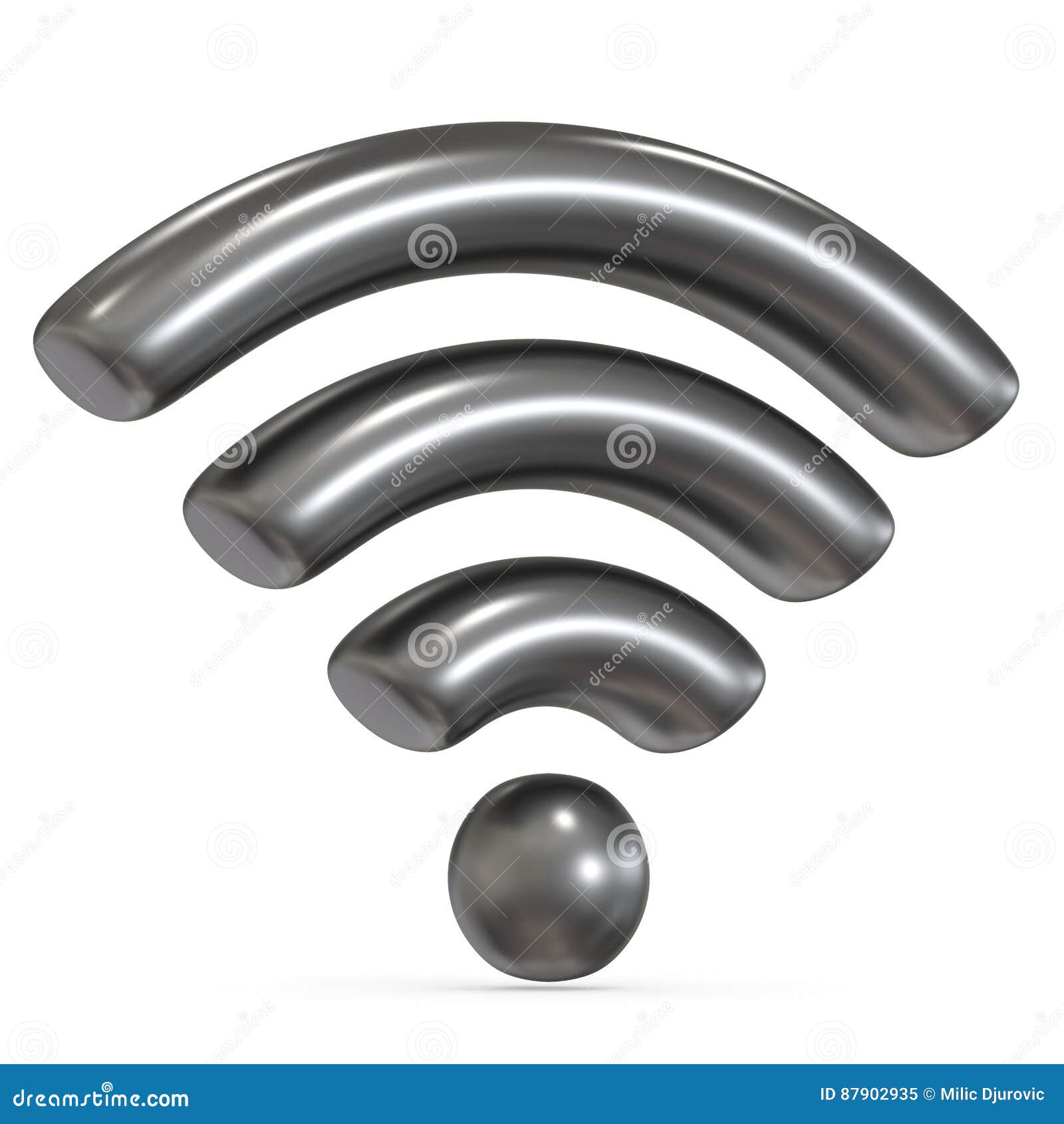 Grey Wifi Symbol With A Keyhole On A White Wall And A Golden Key Stock ...