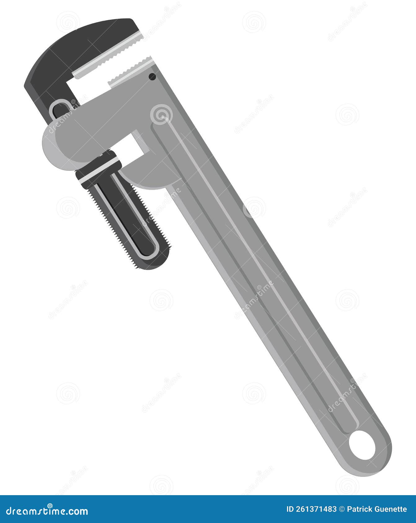 Metal grey wrench, icon stock vector. Illustration of tool - 261371483