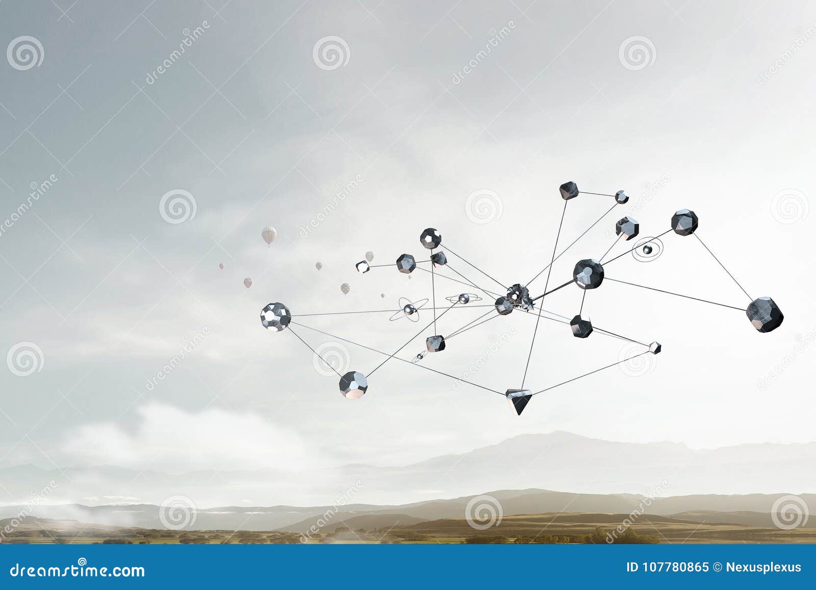 Wireless Interaction and Connection. Mixed Media Stock Image - Image of ...