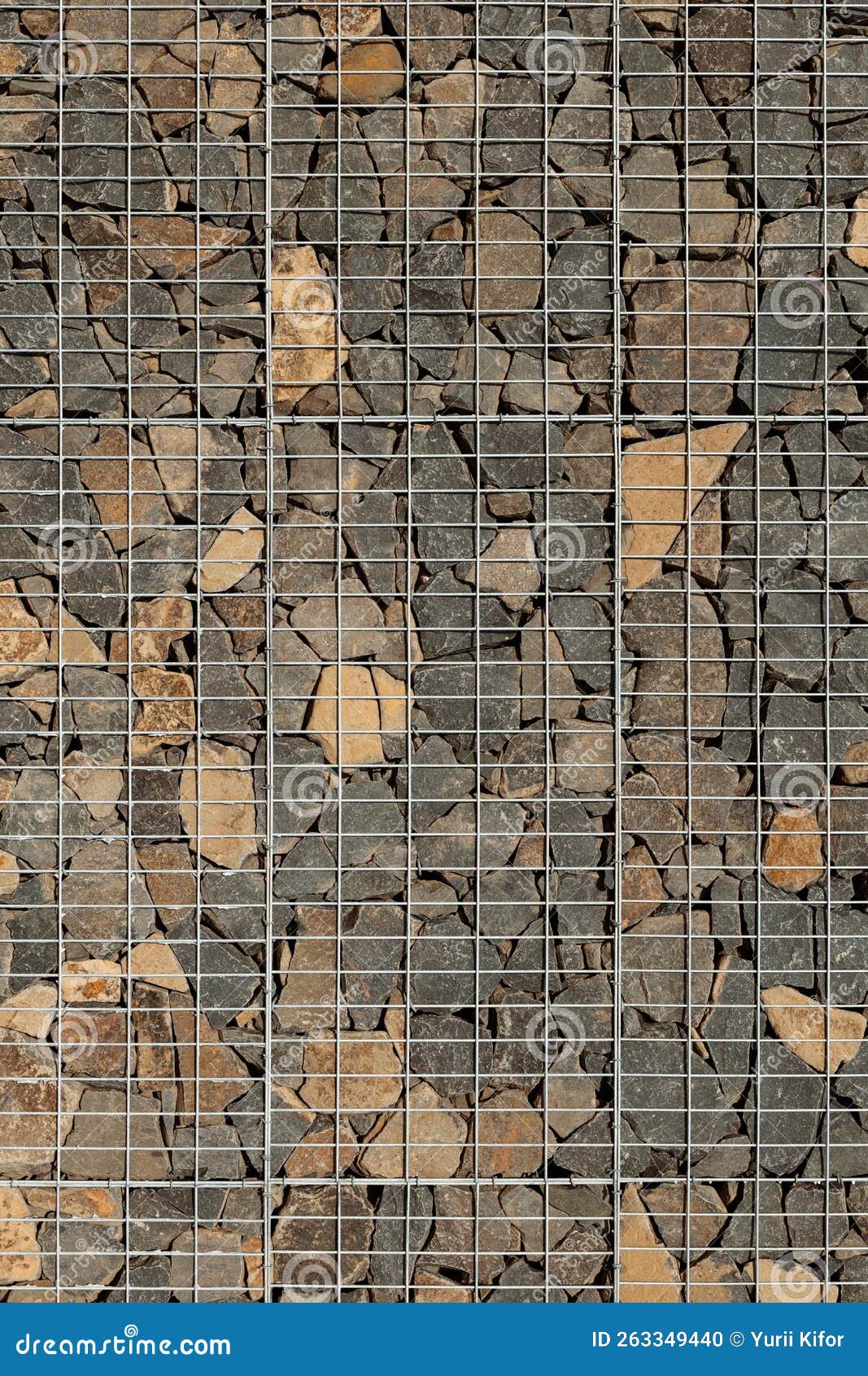 Metal Grid with Natural Stones in Gabion Stock Photo - Image of gabion ...