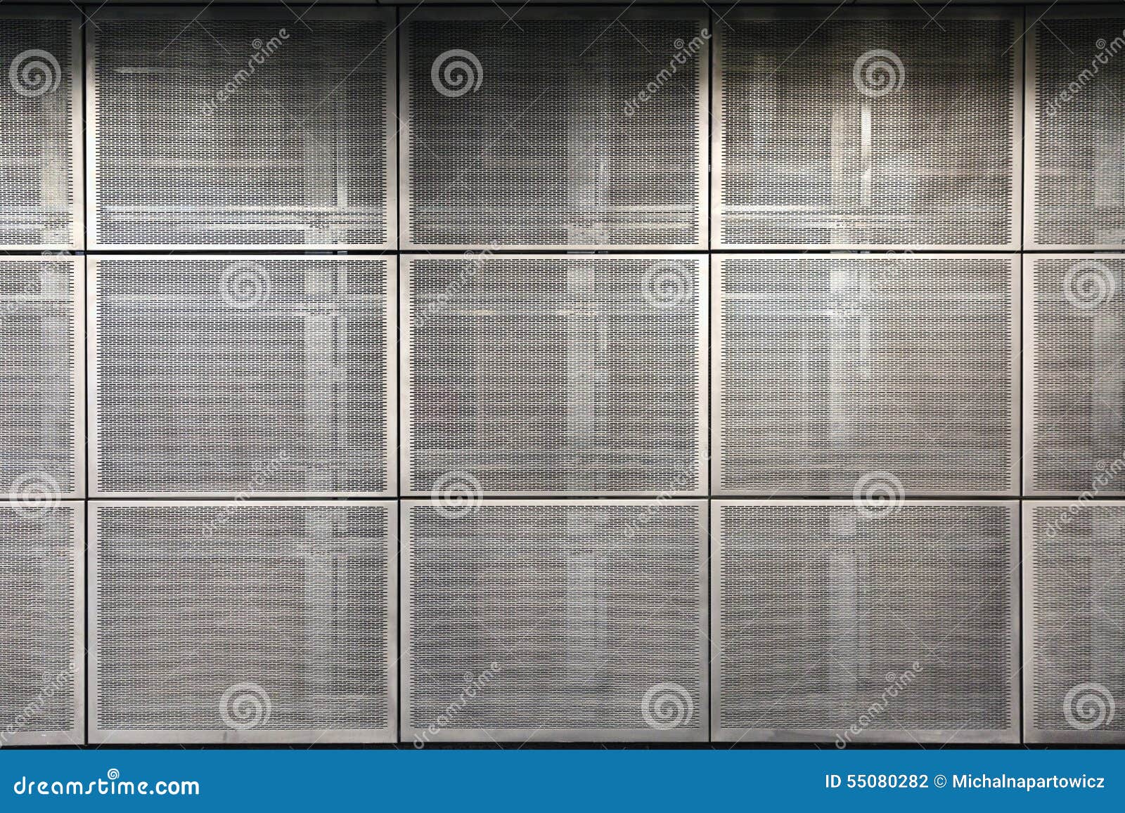 Metal Grid Tiles on the Wall. Stock Photo - Image of gray, stainless ...
