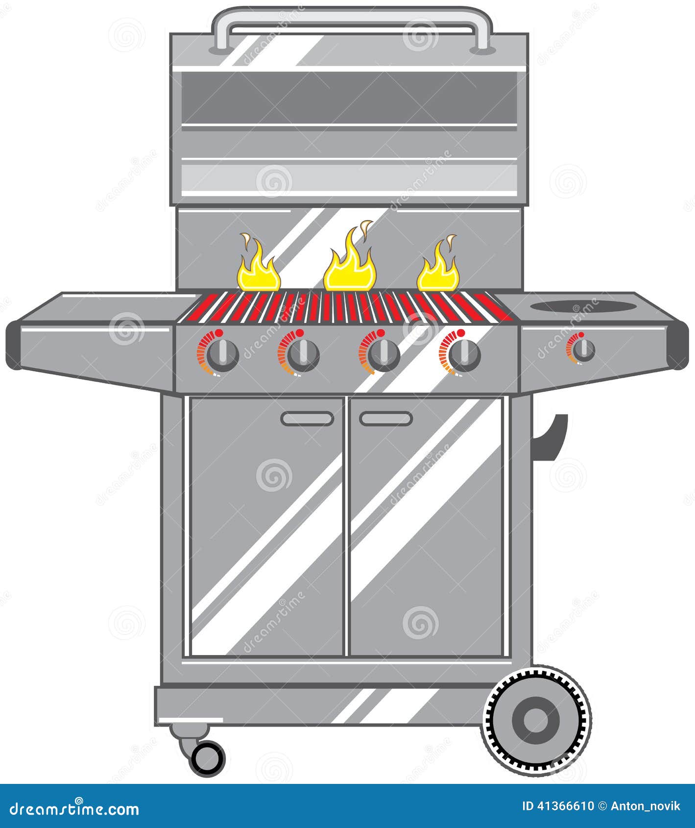 Metal grill stock vector. Illustration of grilling, horizontal - 41366610