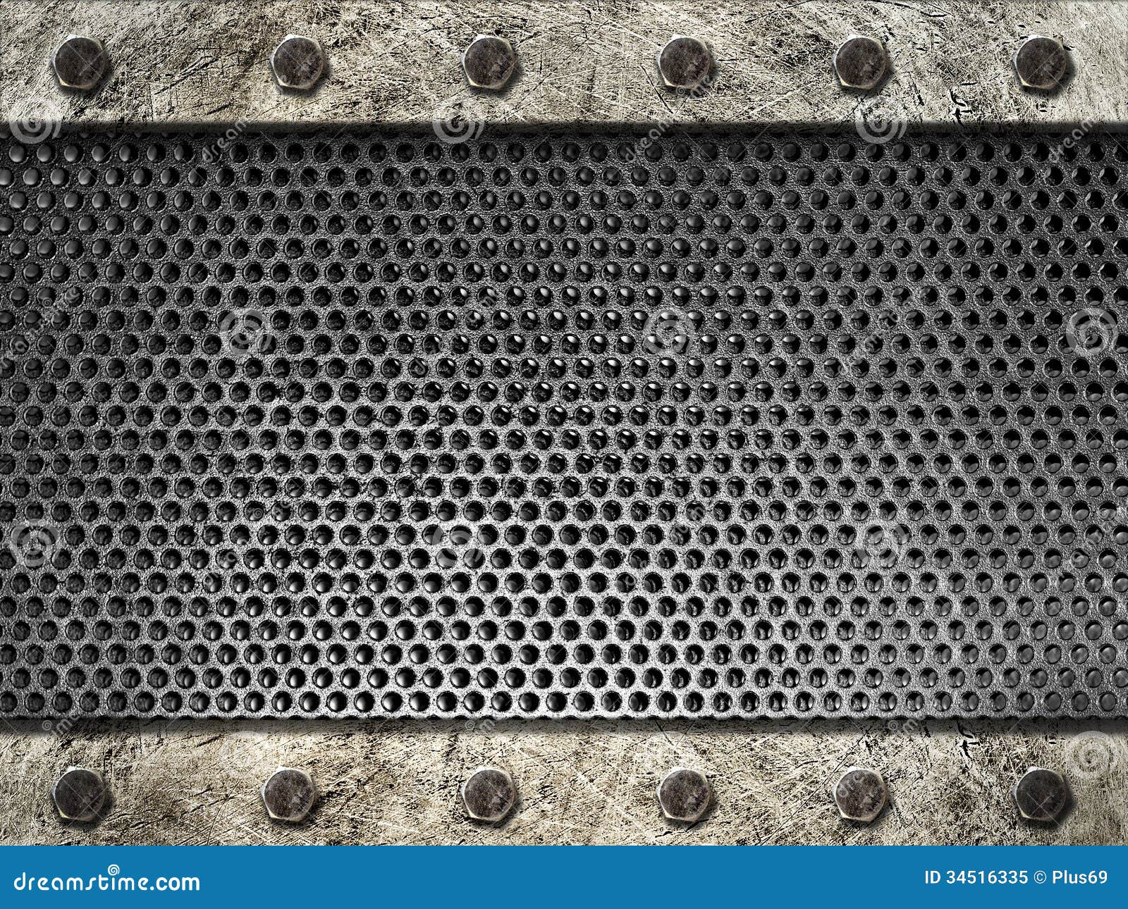 Metal Grille Framed Steel Strips with Bolts Stock Image - Image of ...