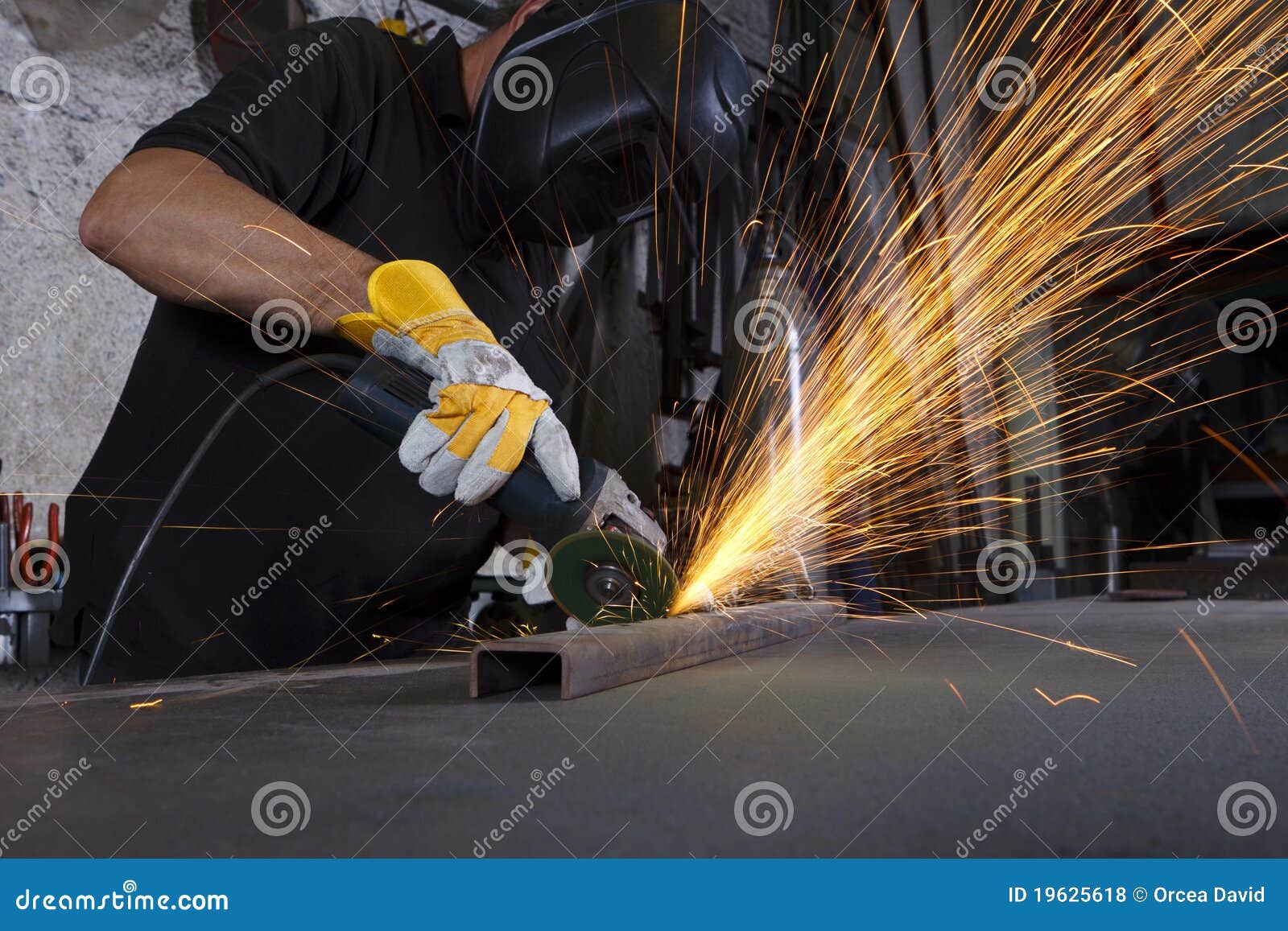 Metal grinding stock photo. Image of light, person, labor - 19625618