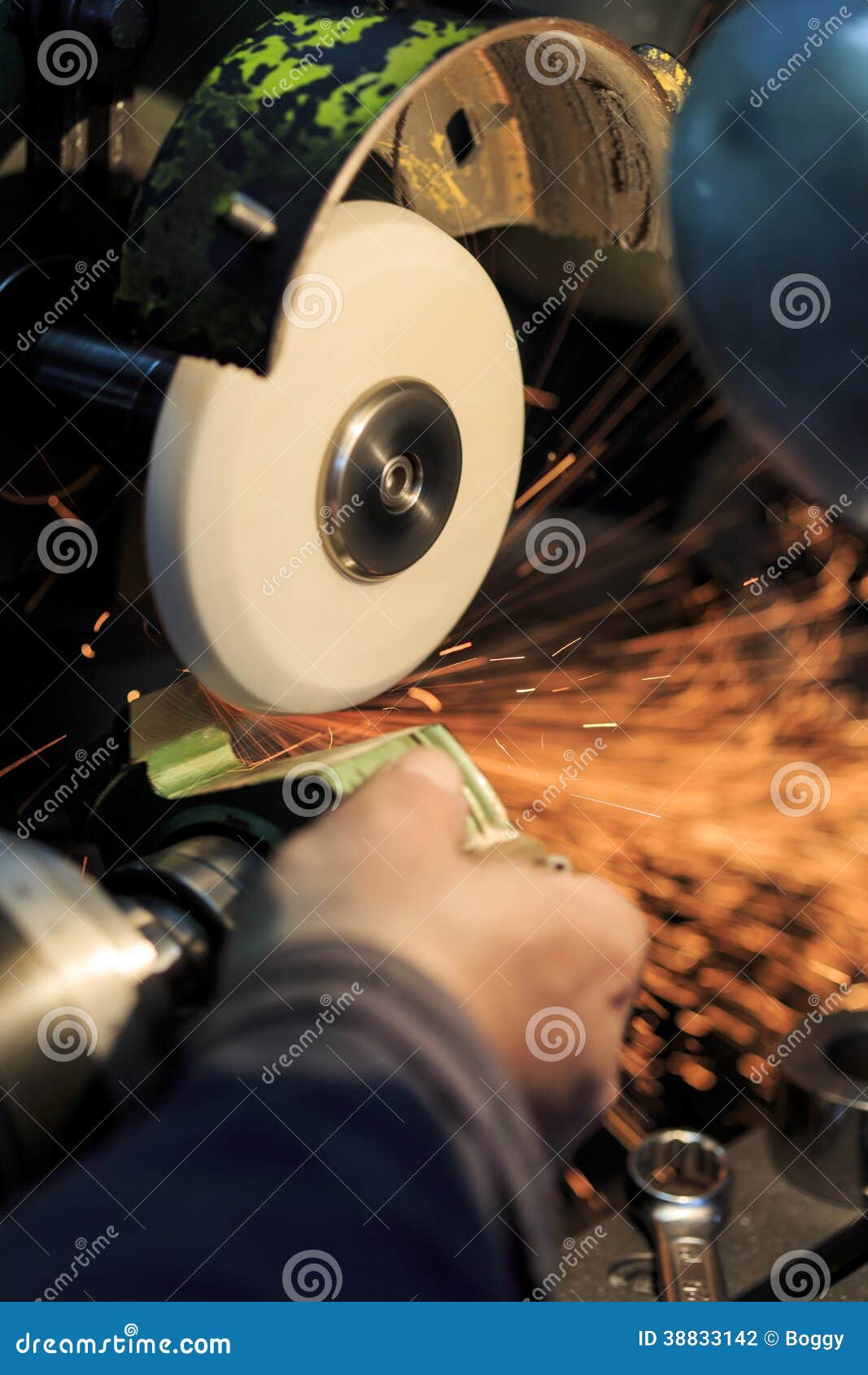 Metal grinding stock photo. Image of mechanic, manufacture - 38833142