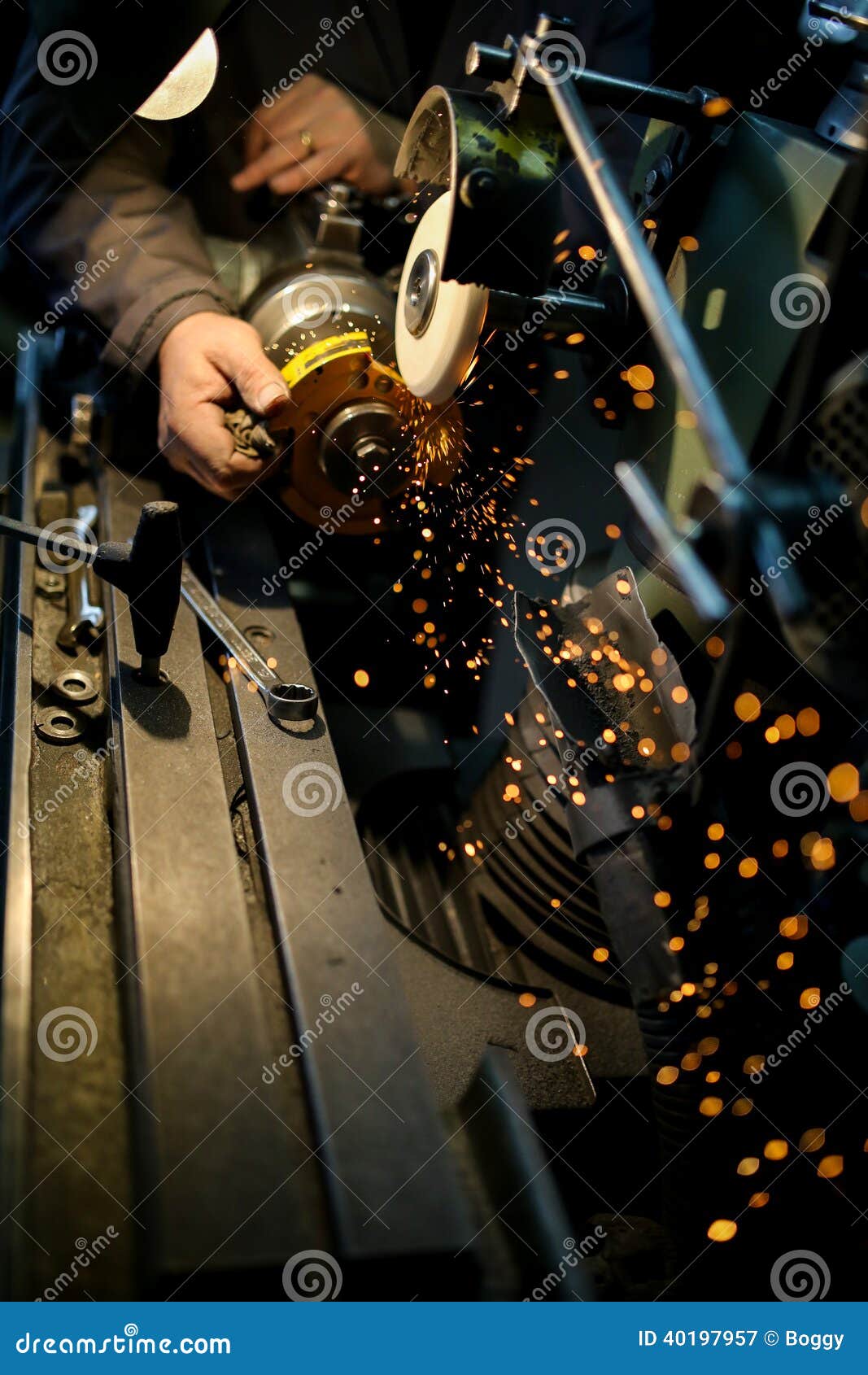 Metal grinding stock image. Image of machine, manufacturing - 40197957