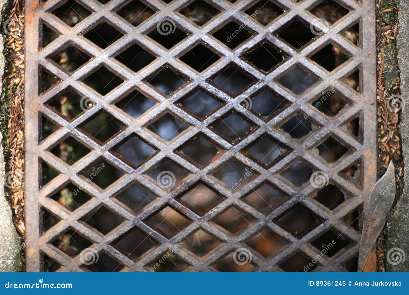 Metal gutter grate stock image. Image of asphalt, texture - 89361245