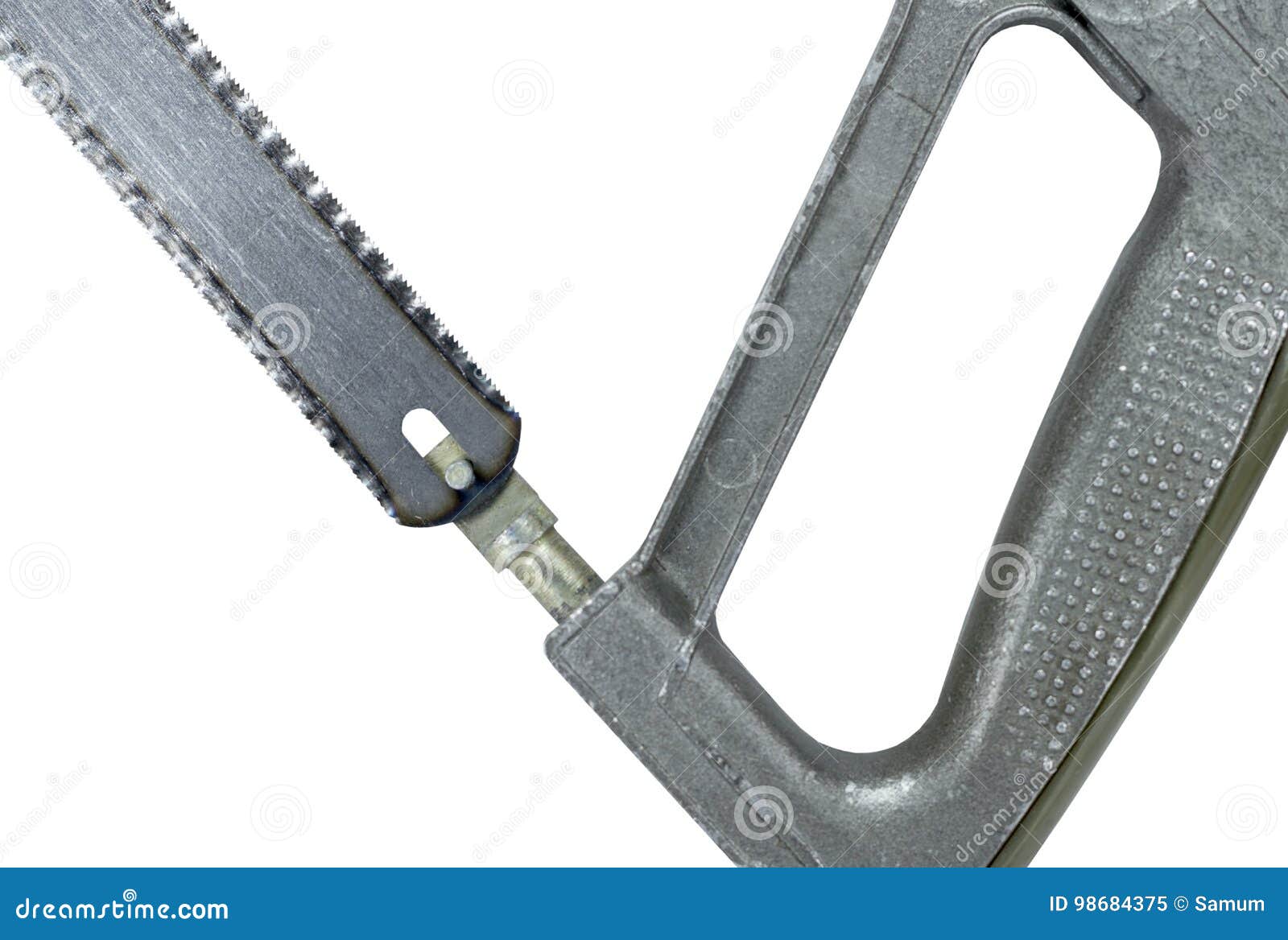 Metal hack saw on white stock image. Image of manual - 98684375