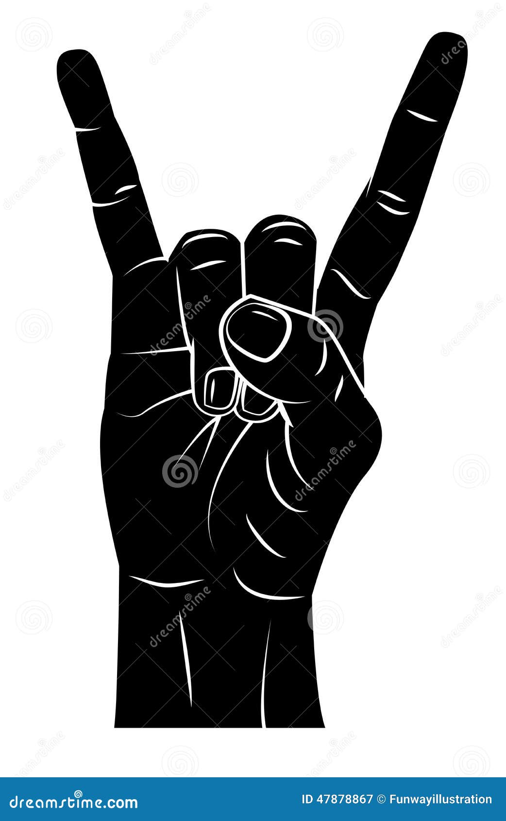 Metal Hand stock vector. Illustration of white, roll - 47878867