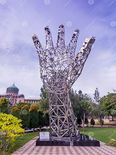 Metal Hand sculpture editorial image. Image of sculpture - 260920795